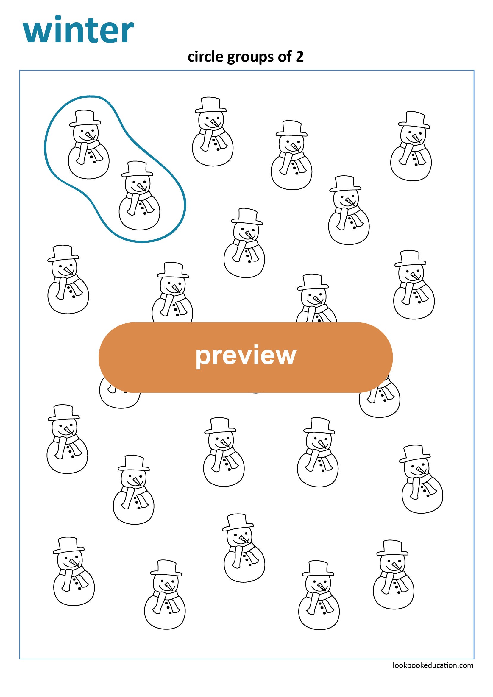Workbook Winter Tracing Numbers & Counting Objects Digital File - Etsy