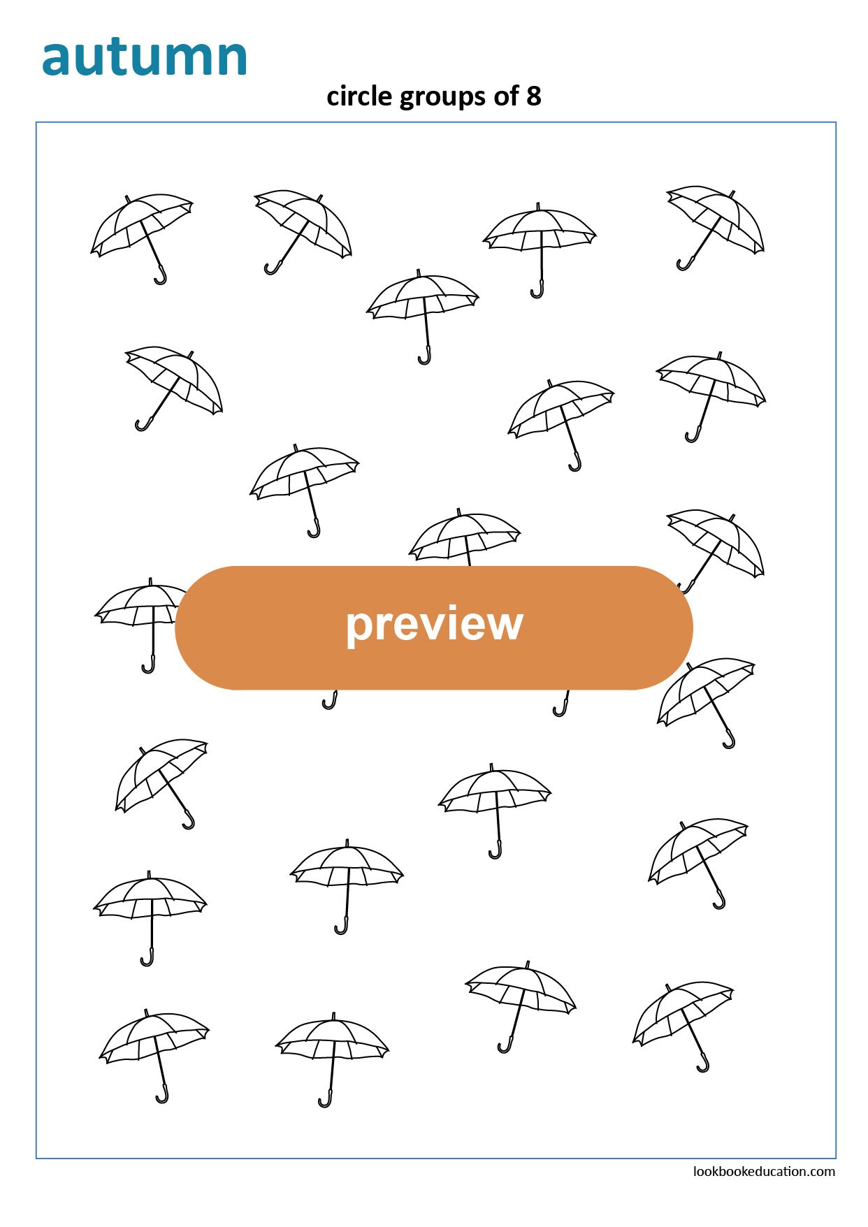 Workbook Autumn Counting Objects - Digital File - Etsy