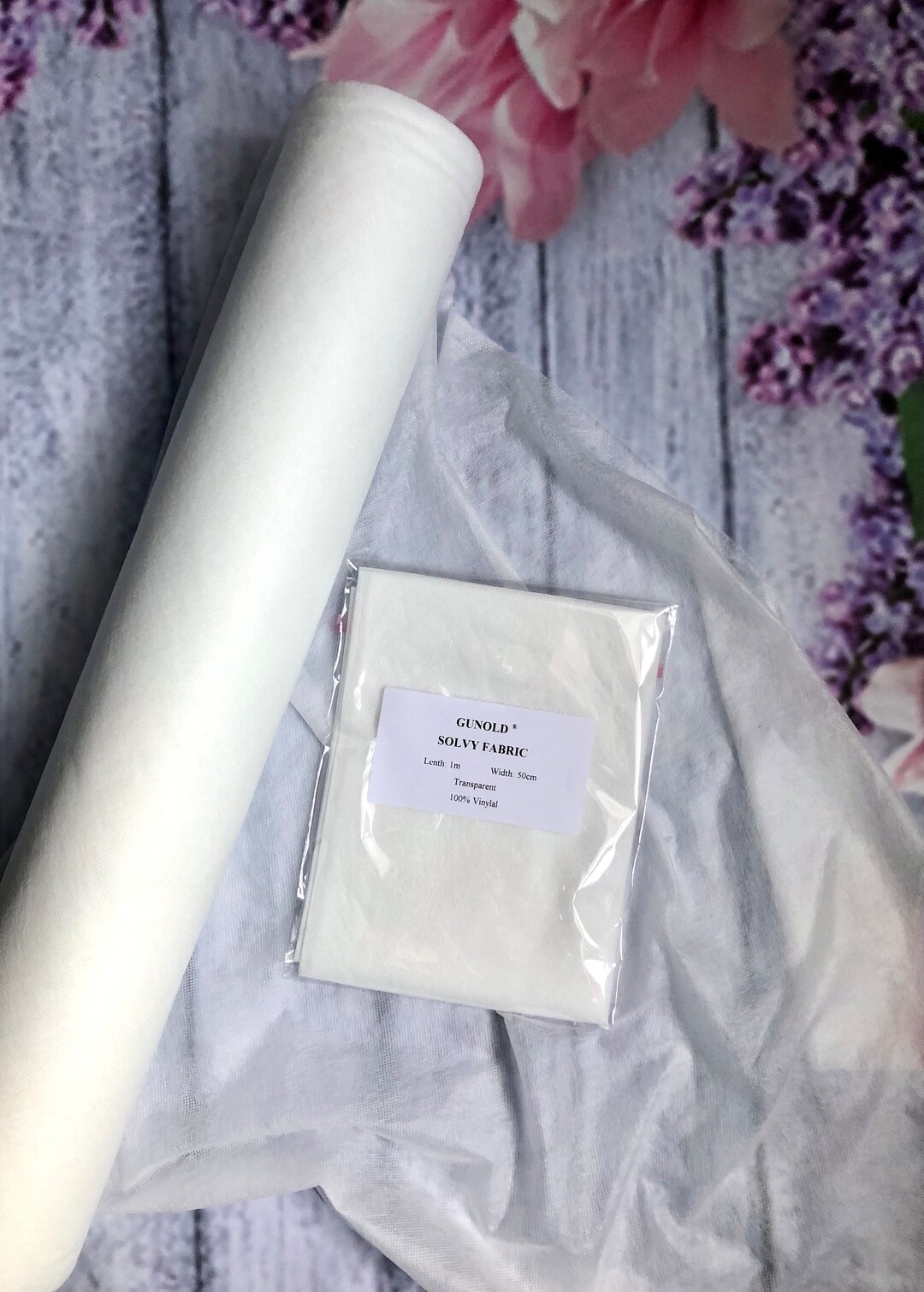 Solvy Fabric Water Soluble Embroidery Stabiliser Gunold 50cm X 1m Free ...