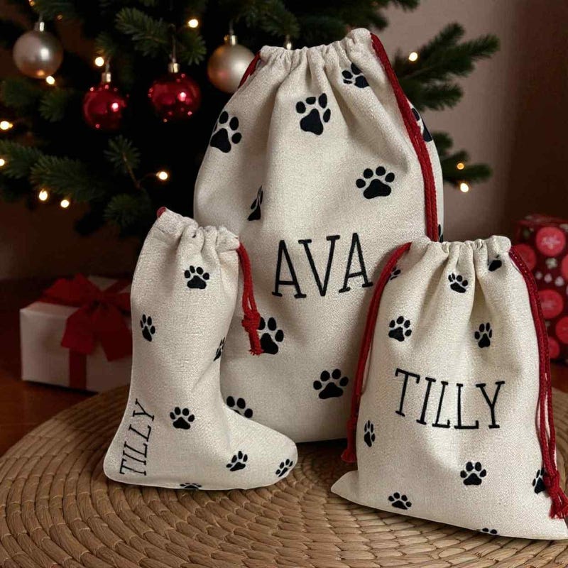 Pet Christmas Present Sack - Etsy UK