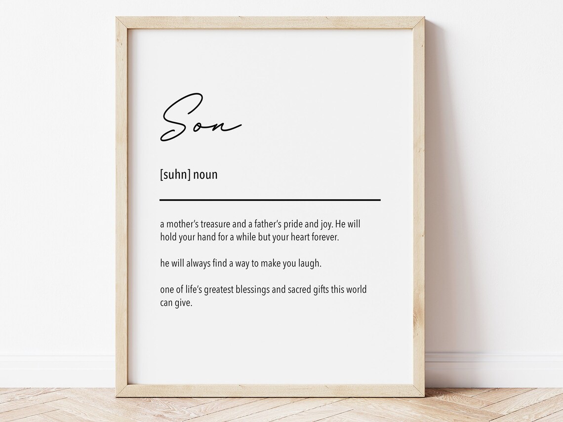 Son Definition Print | Son Gift | Son Quote Print | Home Gift ...