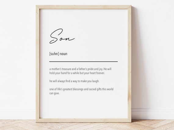 Son Definition Print Son Gift Son Quote Print Home Gift - Etsy UK