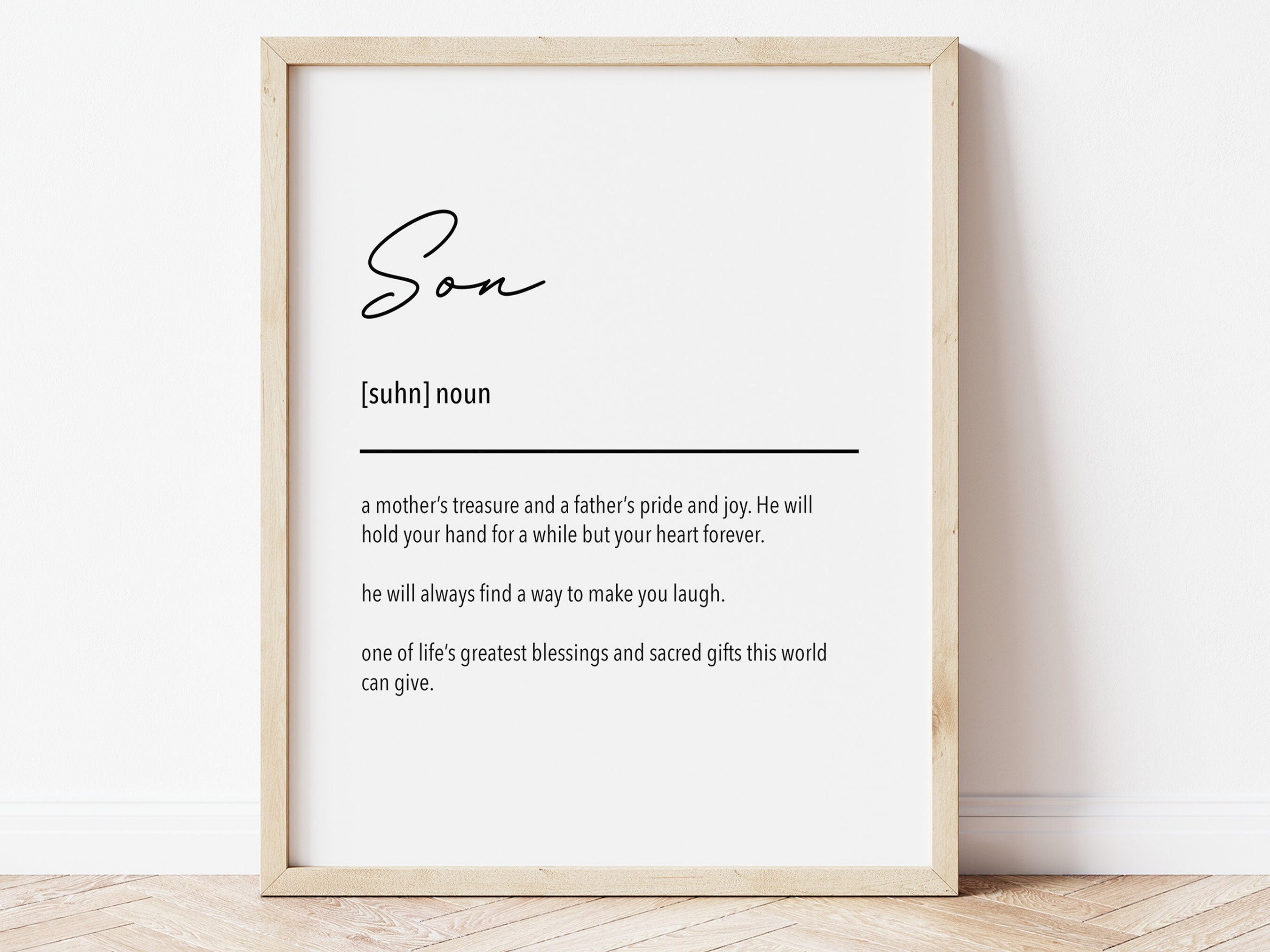 Son Definition Print | Son Gift | Son Quote Print | Home Gift ...