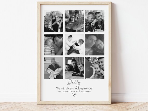 Personalised Dad Photo Collage Photo Print Gift for Dad | Etsy