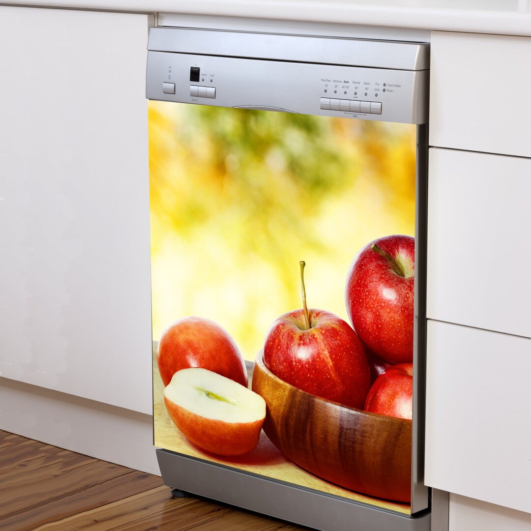 Apples on Light Background Dishwasher Art Wallpaper Vinyl - Etsy