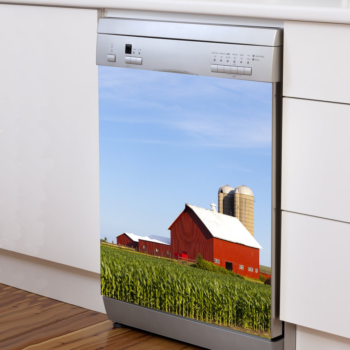 Red Barn Corn Field Dishwasher Art Wallpaper Vinyl - Etsy