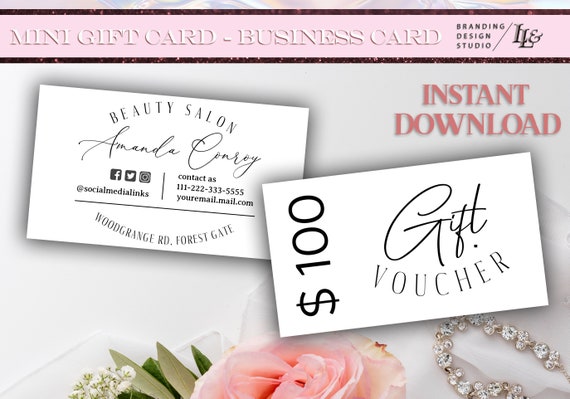 Gift card design Business card Mini gift card Photography | Etsy