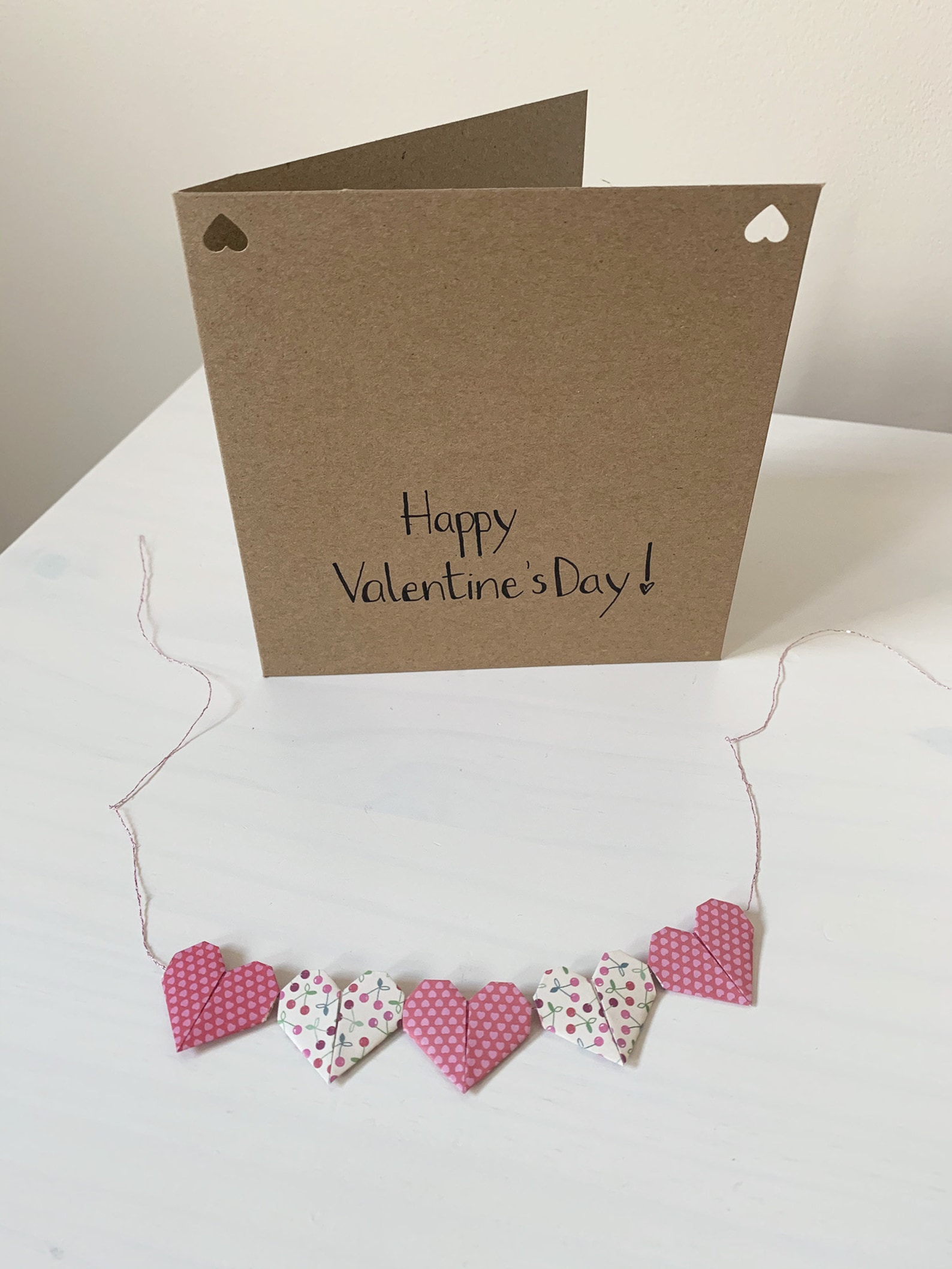 Happy Birthday Bunting Card Origami Hearts Blank Card Be My | Etsy