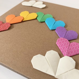 Rainbow Origami Card, Origami Hearts, Wedding, Anniversary, Hope, Love ...