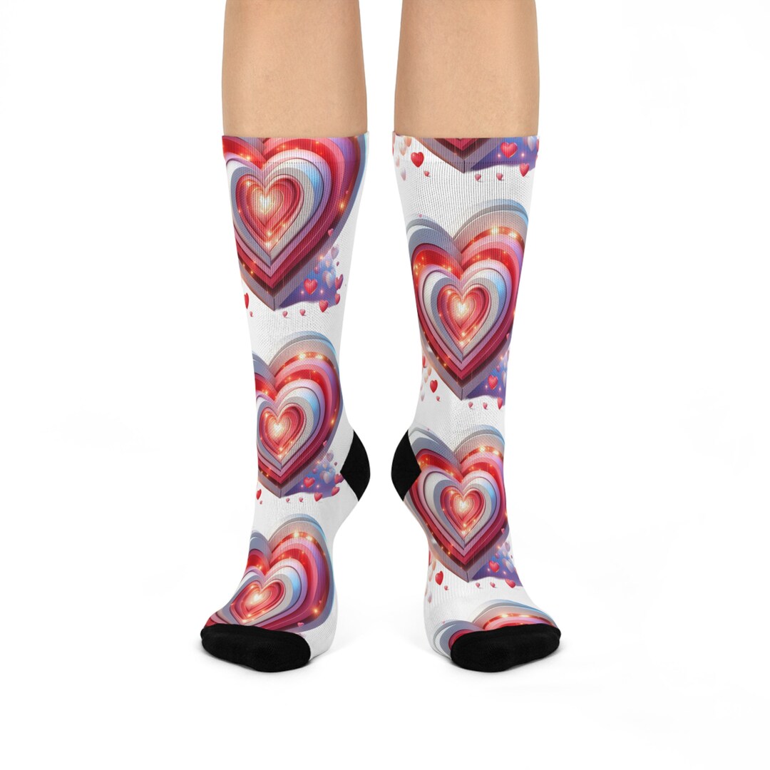 Customizable Heart Socks, Say I Love You Cushioned Crew Socks - Etsy