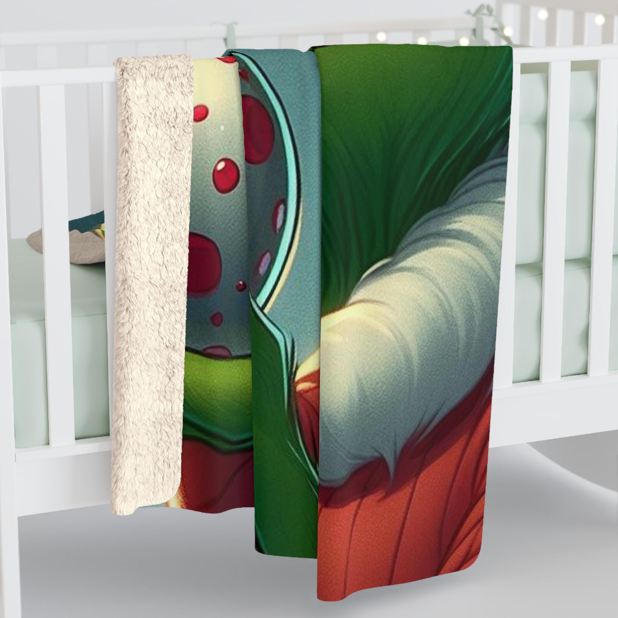 Christmas Grinch Sherpa Fleece Blanket - Cozy Holiday Gift, Winter Home ...