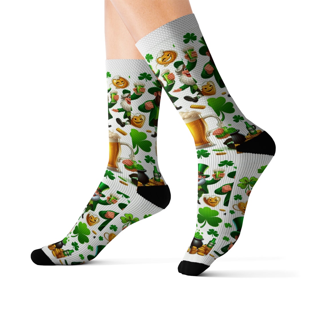 St. Patrick's Day Sublimation Socks, Saint Patty Day Socks, - Etsy