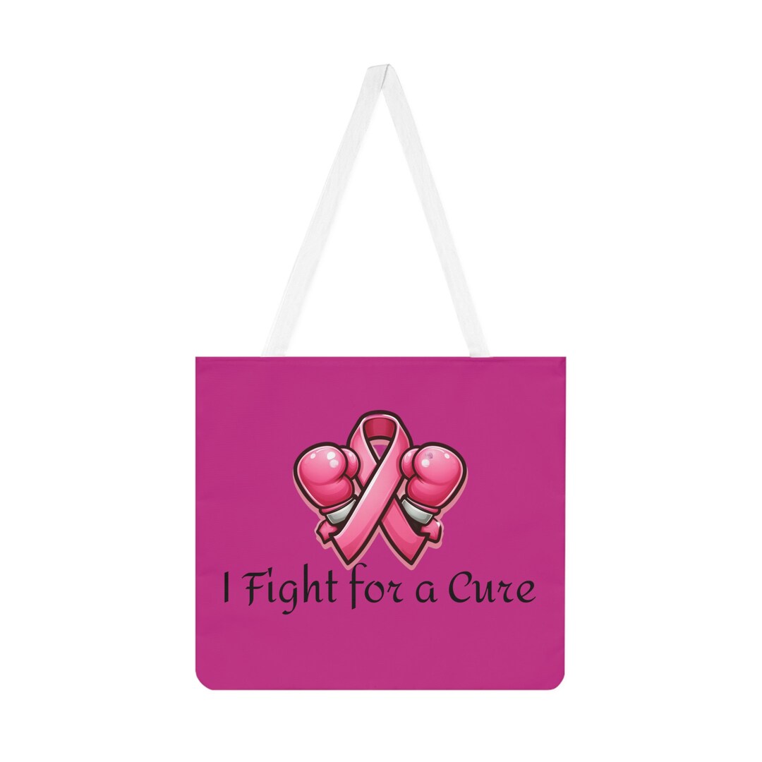 Customizable Pink Ribbon, I Fight for a Cure, Shoulder Tote Bag, Breast ...