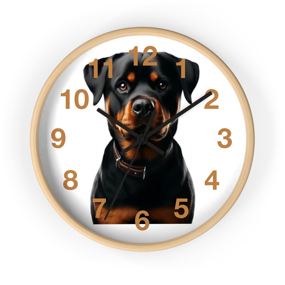 Rottweiler Wall Clock, Rottie Clock, Pet Lover, Dog Lover, Animal Lover ...