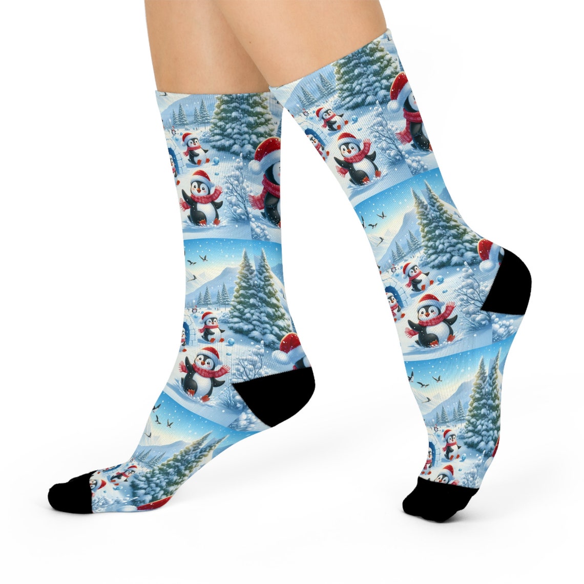 Christmas Penguin, Christmas Sock, Holiday Socks, Penguin ...