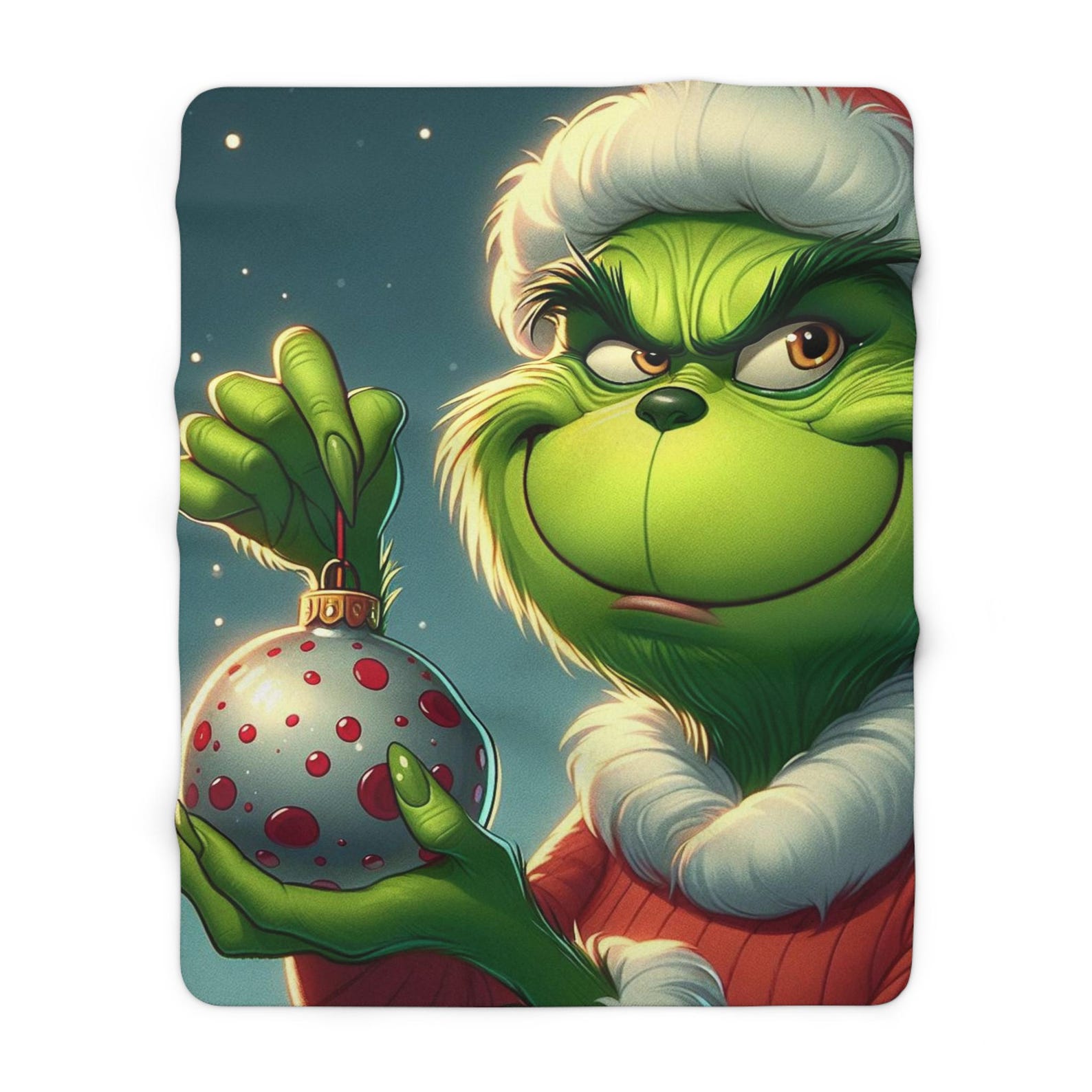 Christmas Grinch Sherpa Fleece Blanket - Cozy Holiday Gift, Winter Home ...