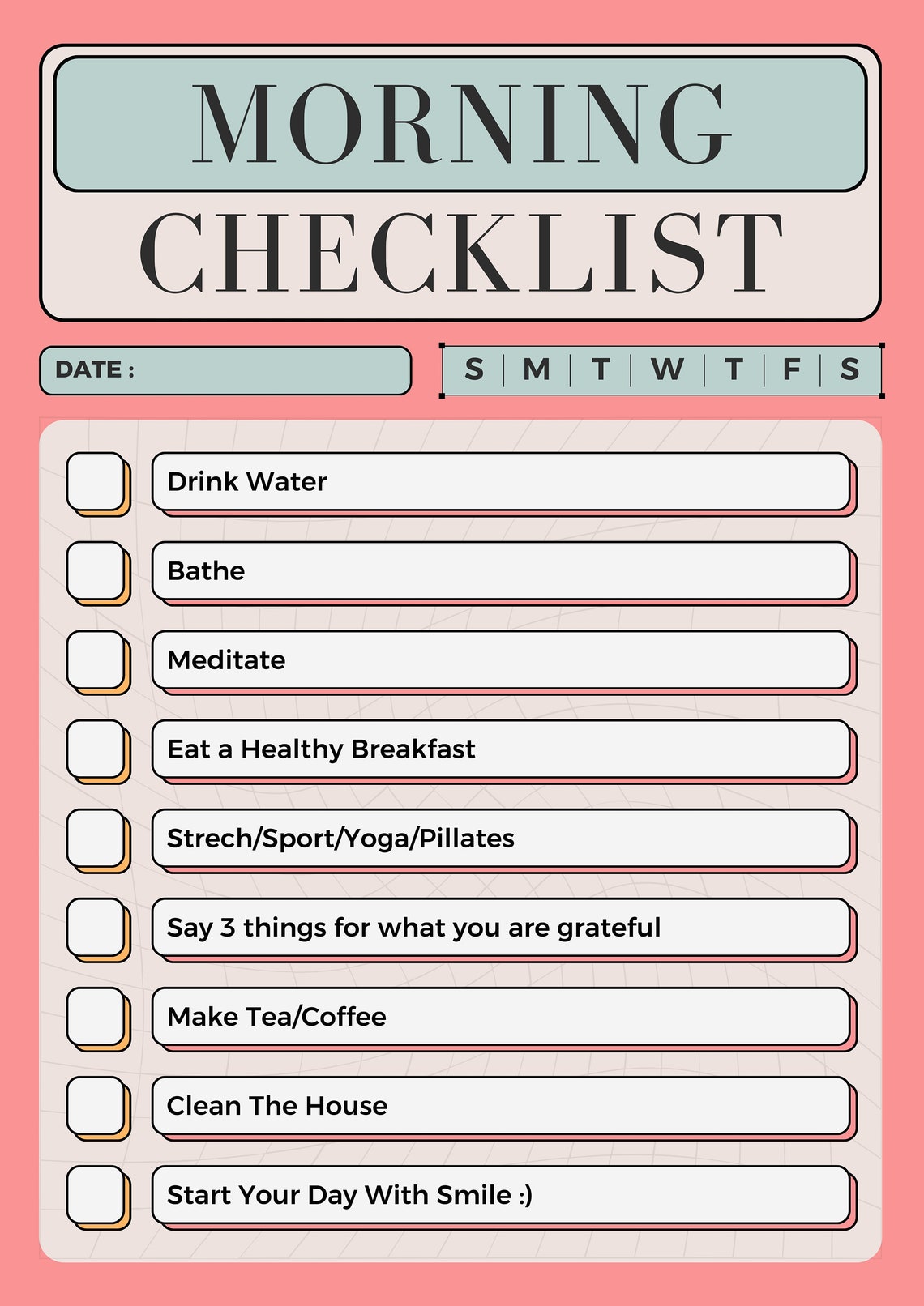 Morning Digital Planner, Ready to Print, Digital Planner, Morning ...