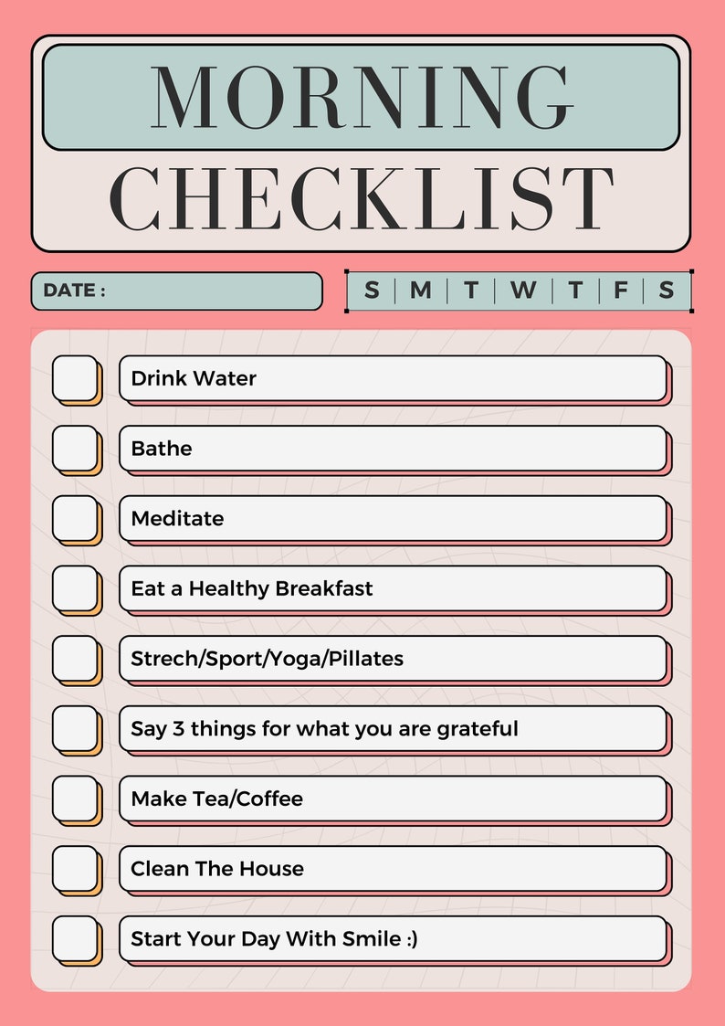 Morning Digital Planner, Ready to Print, Digital Planner, Morning ...