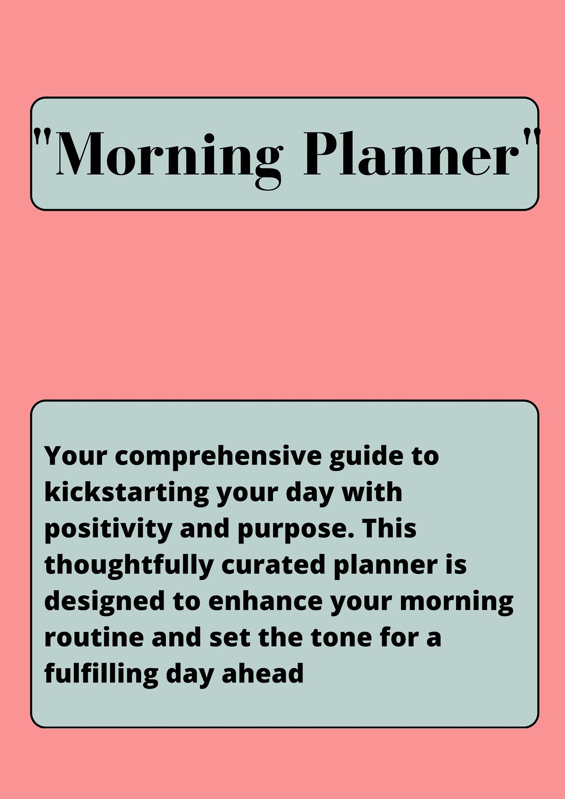 Morning Digital Planner, Ready to Print, Digital Planner, Morning ...
