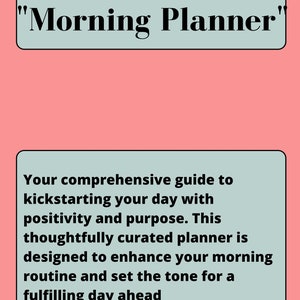 Morning Digital Planner, Ready to Print, Digital Planner, Morning ...