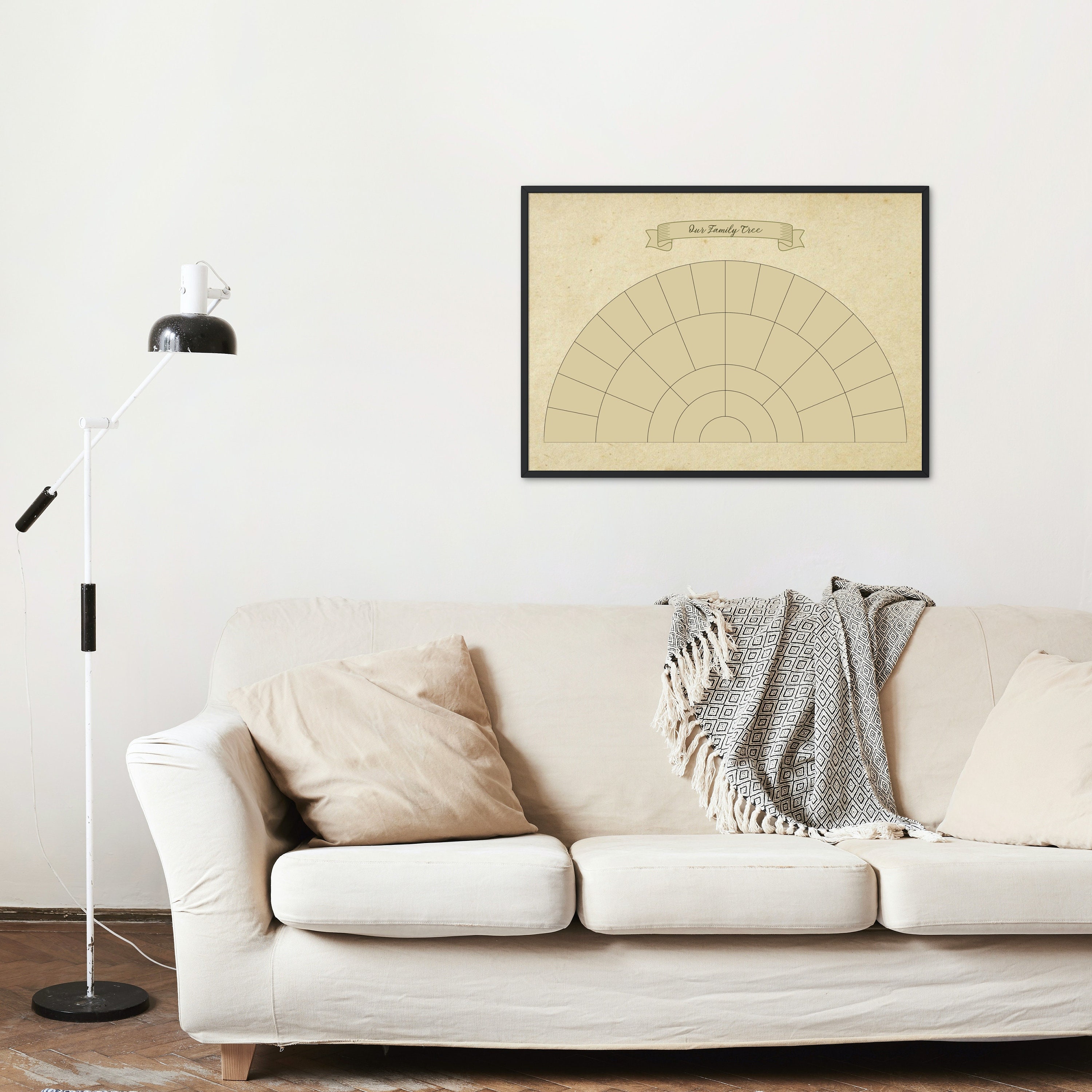 5 Generations Custom Family Tree Fan Chart INSTANT DOWNLOAD Template ...
