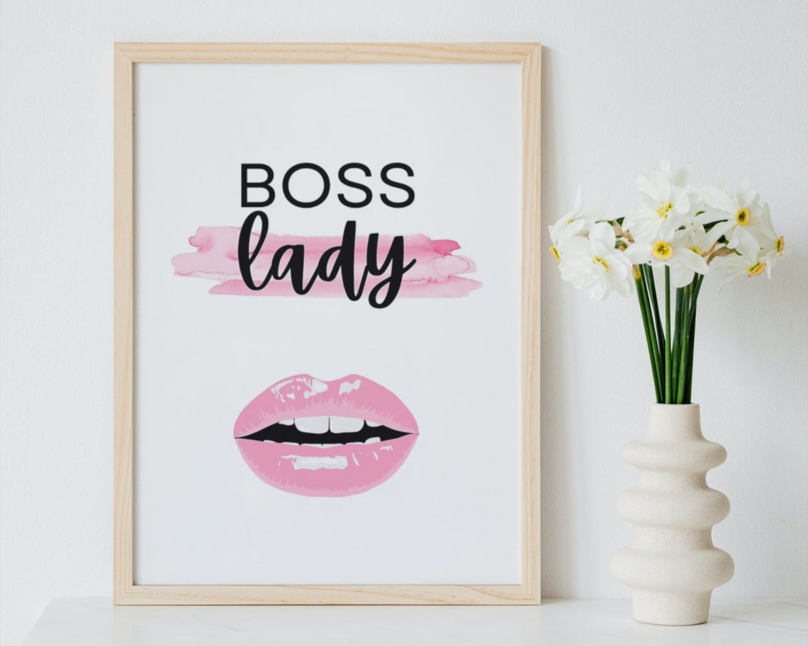 Girl Boss Printable Wall Art, Boss Babe Office Wall Decor, Boss Lady ...