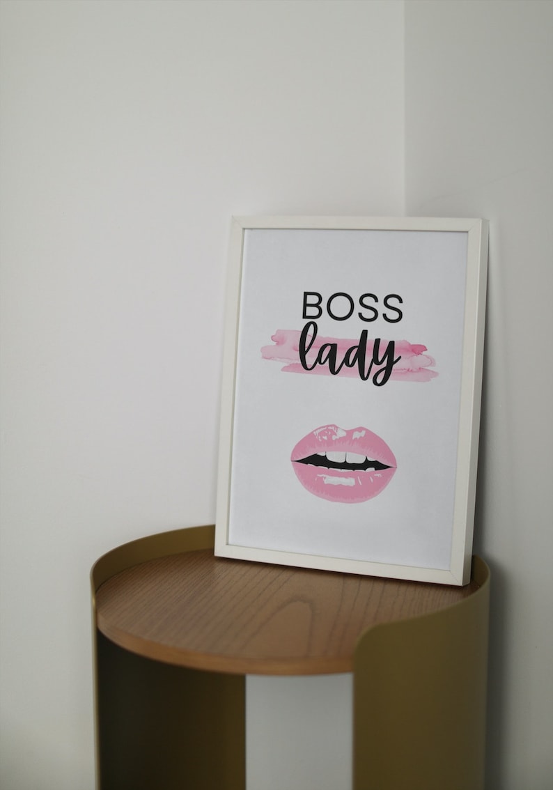 Girl Boss Printable Wall Art, Boss Babe Office Wall Decor, Boss Lady ...