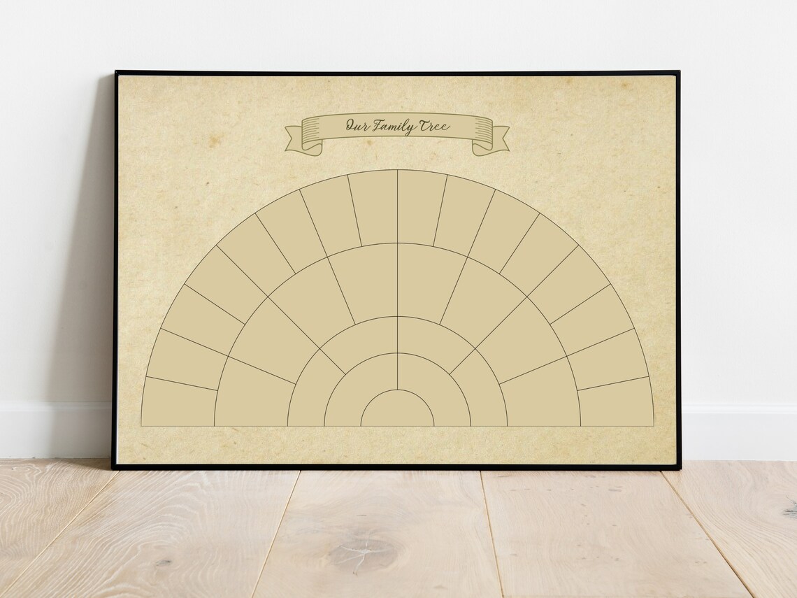 5 Generations Custom Family Tree Fan Chart INSTANT DOWNLOAD | Etsy