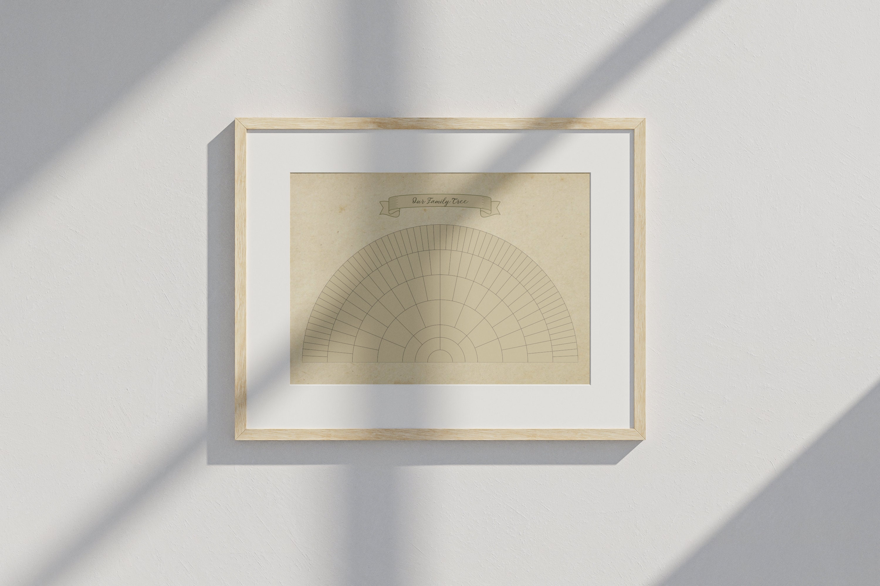 7 Generations Custom Family Tree Fan Chart INSTANT DOWNLOAD Template ...