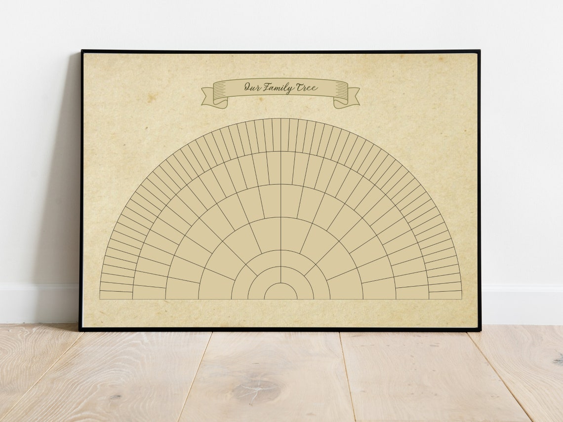 7 Generations Custom Family Tree Fan Chart INSTANT DOWNLOAD - Etsy