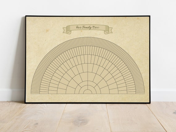 8 Generations Custom Family Tree Fan Chart INSTANT DOWNLOAD | Etsy