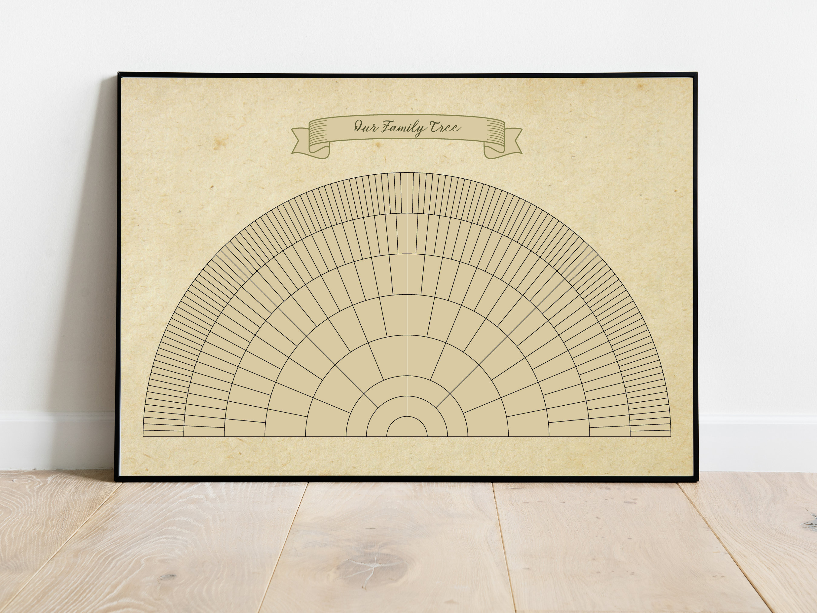 8 Generations Custom Family Tree Fan Chart INSTANT DOWNLOAD Template ...