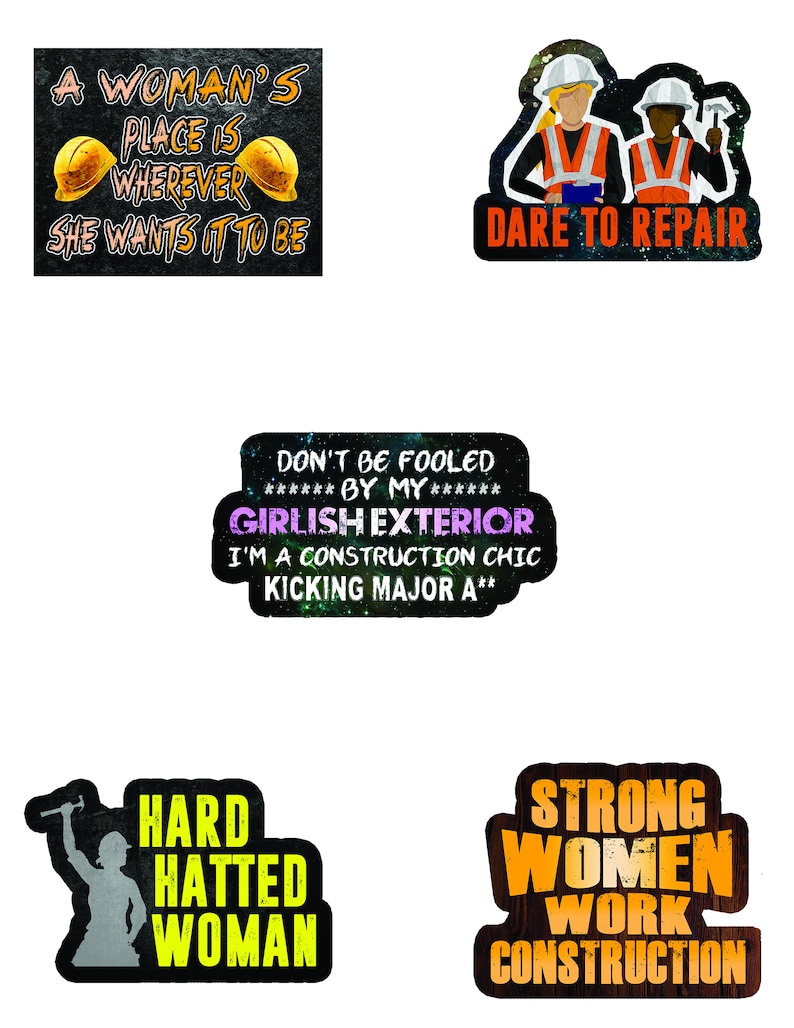 Women in Trades Stickers - Stickers for Women in Construction. Tool ...