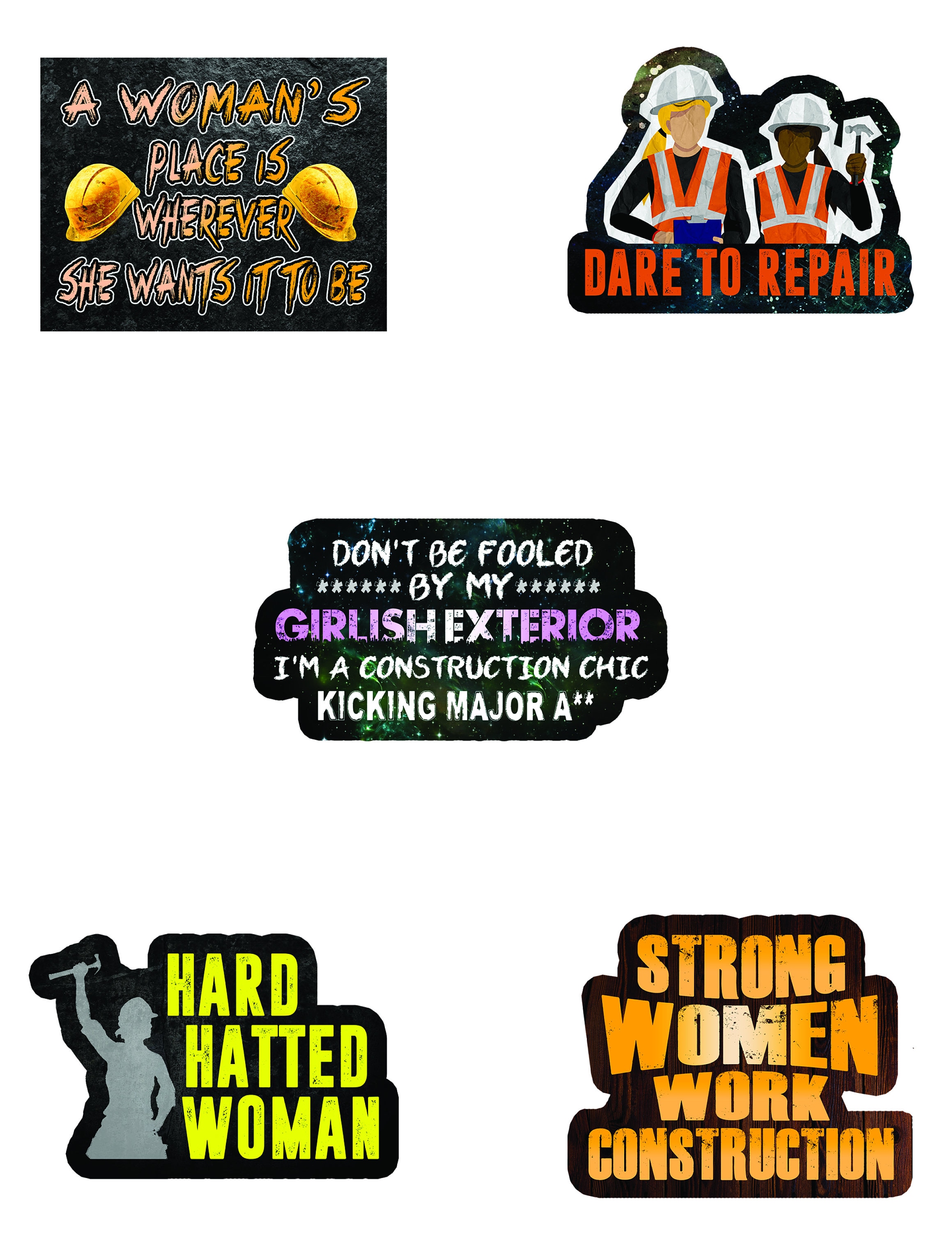 Women in Trades Stickers - Stickers for Women in Construction. Tool ...