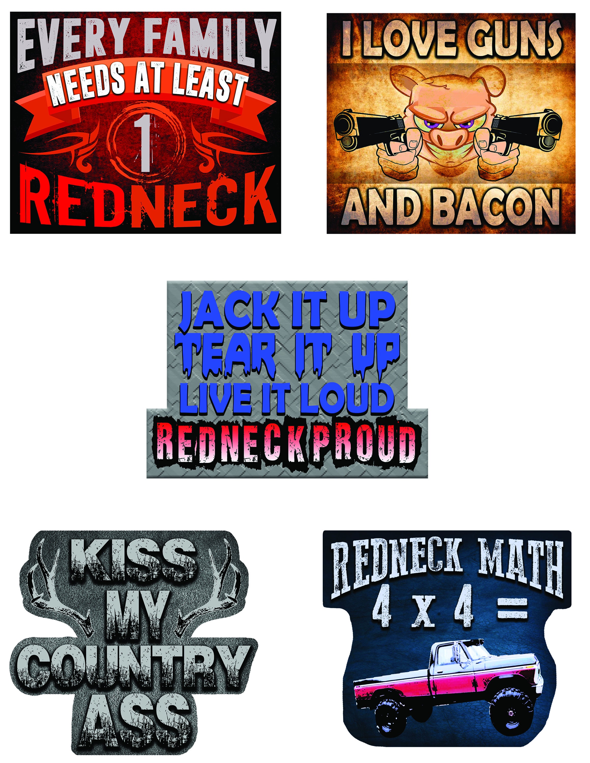 REDNECK LIFE STICKERS for Party Decoration – Waterproof Adhesive Vinyl ...