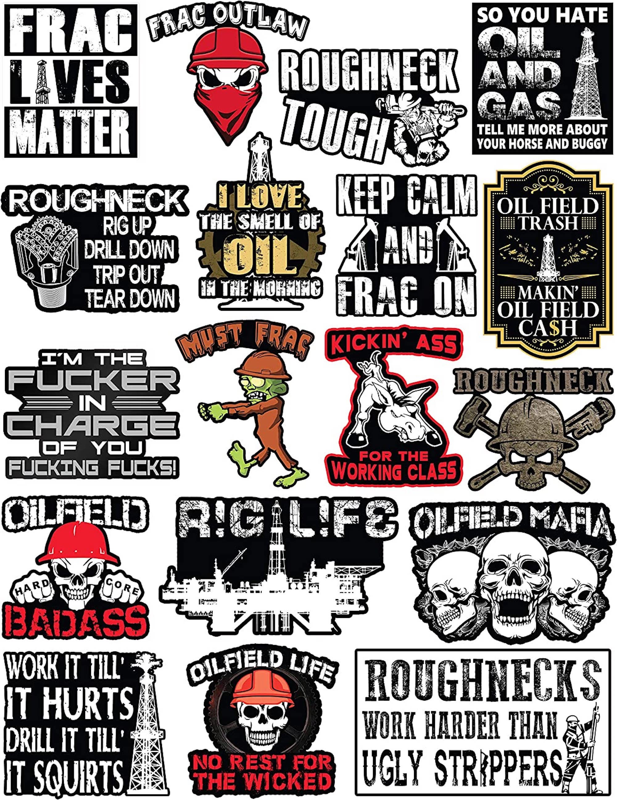 Oilfield Hard Hat & Tool Box Vinyl Stickers Badass Oilfield Stickers ...