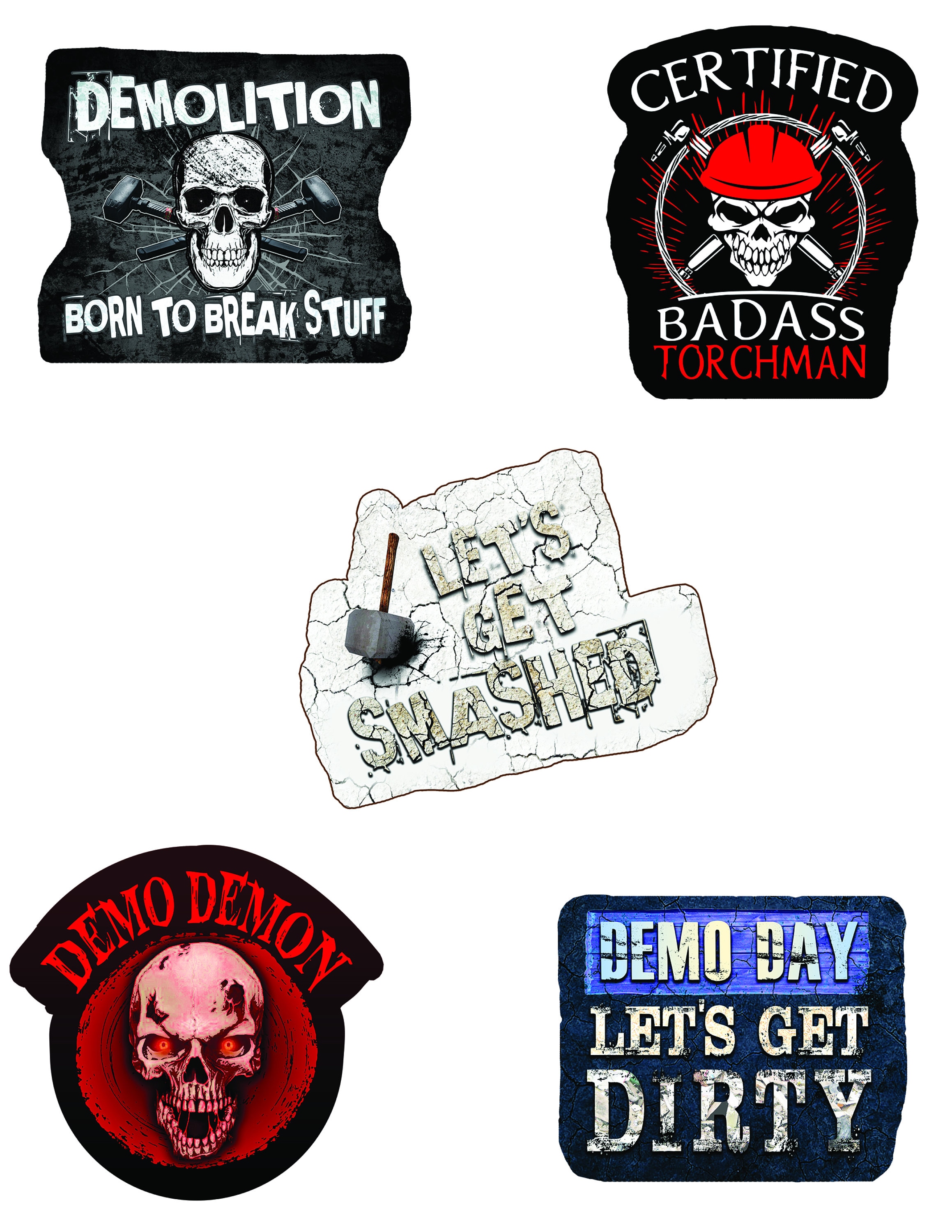 Demolition Stickers These Demo Stickers Include Excavators, Dump Trucks ...