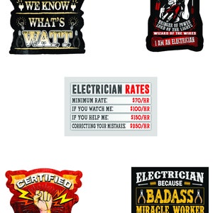 Electrician Stickers Our Electrician Hard Hat Stickers Are a Perfect ...