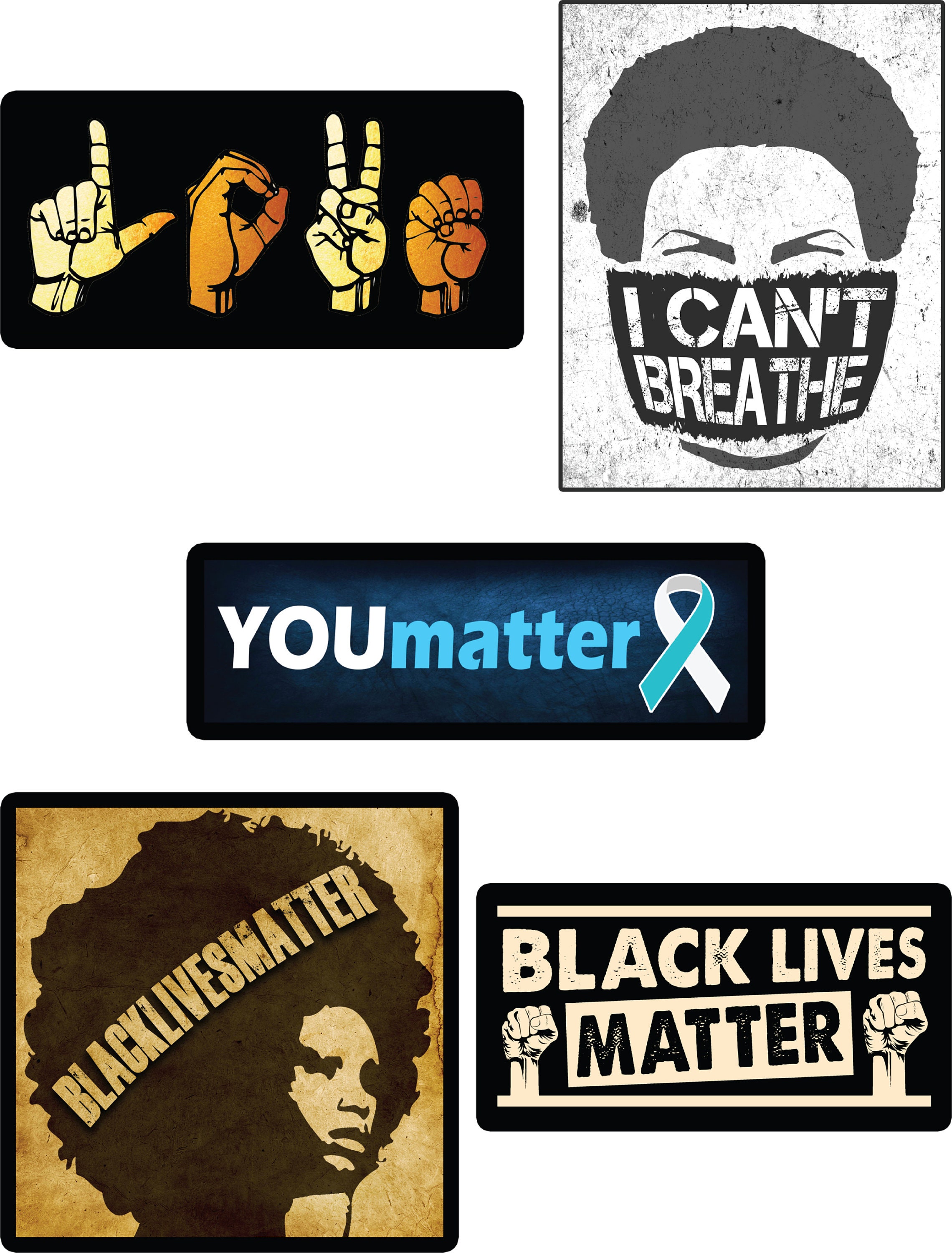 Black Lives Matter Stickers BLM Stickers Civil Rights Black Lives ...