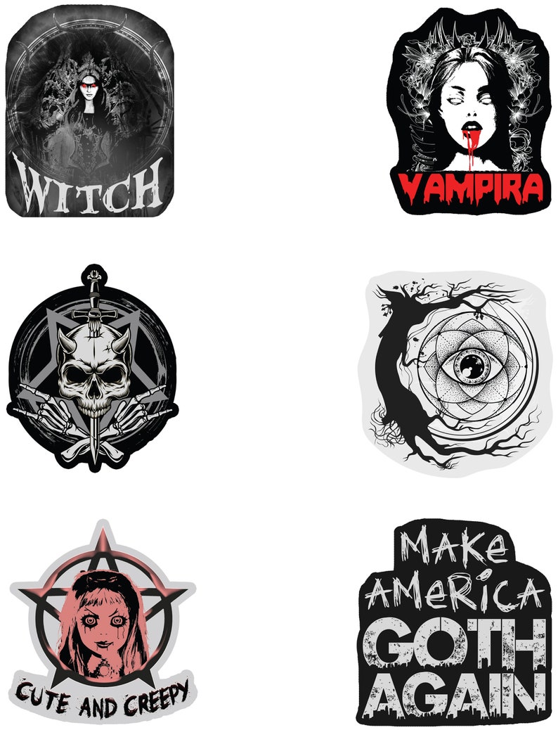 Goth Stickers Witch Stickers for Goth Decorations Black - Etsy