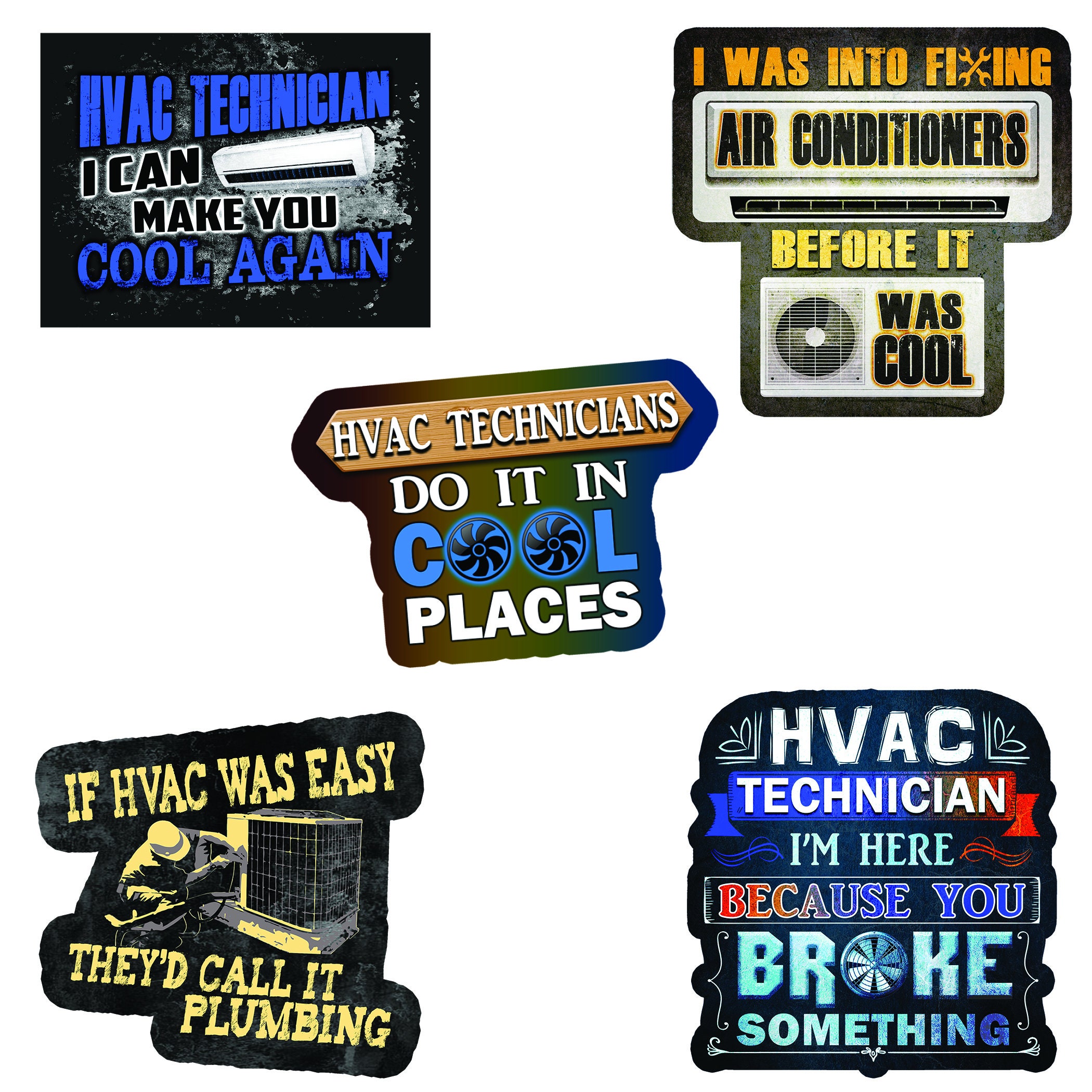 HVAC WATERPROOF Computer Die Cut Hard Hat STICKER – Funny Bumper ...