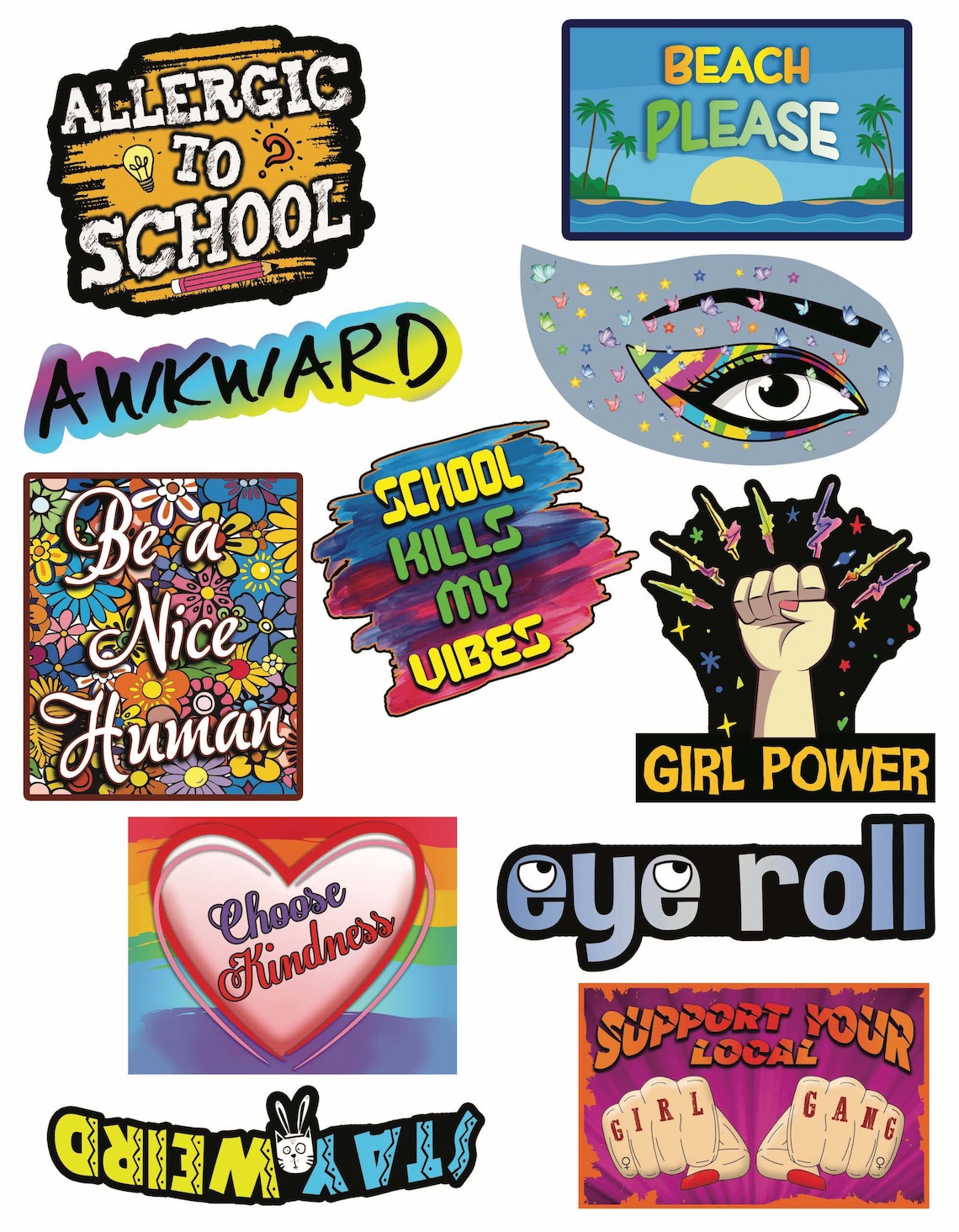 Buy Stickers for Teens. Sticker Pack of Trendy Teen Stickers. Cute ...