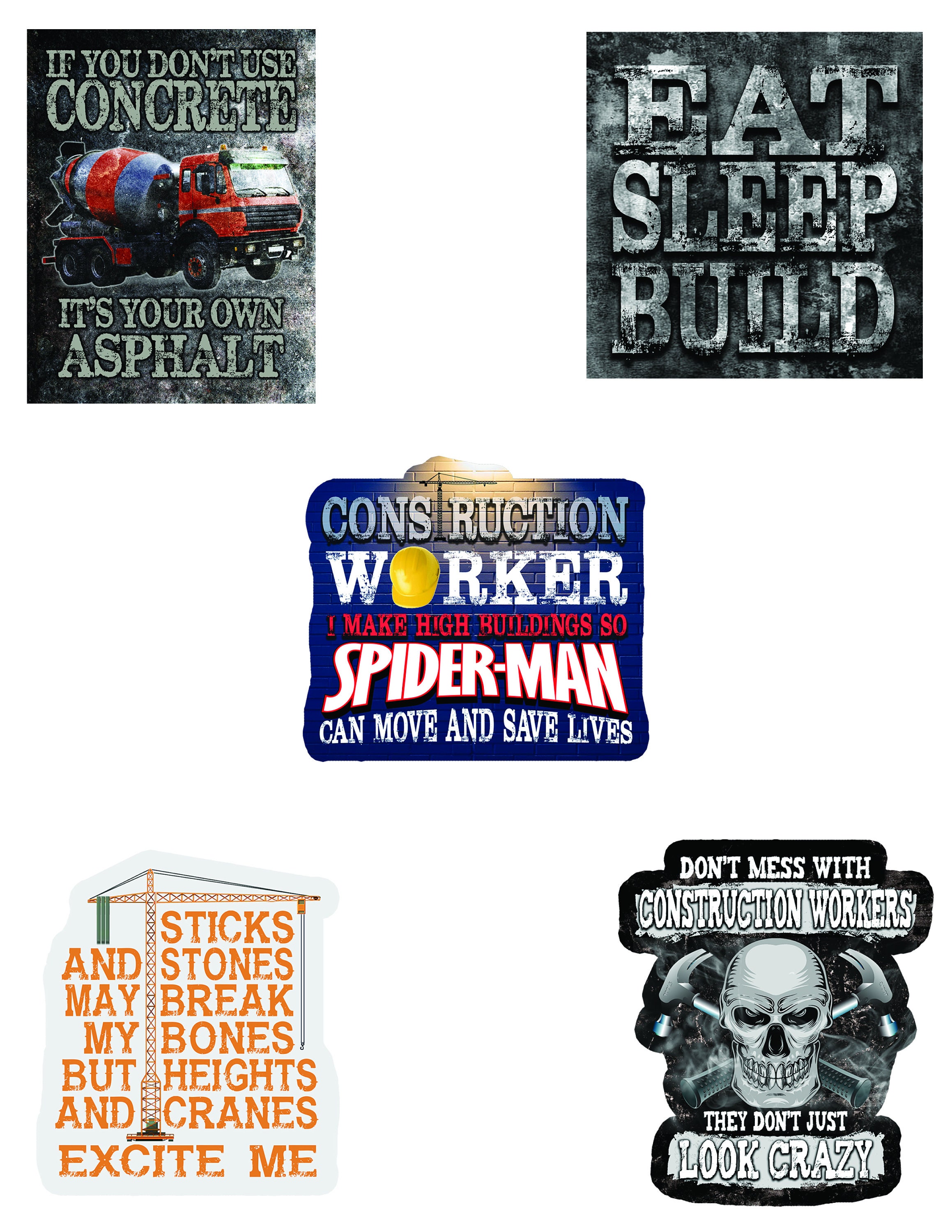 Construction Stickers These Construction Hard Hat Stickers Include ...