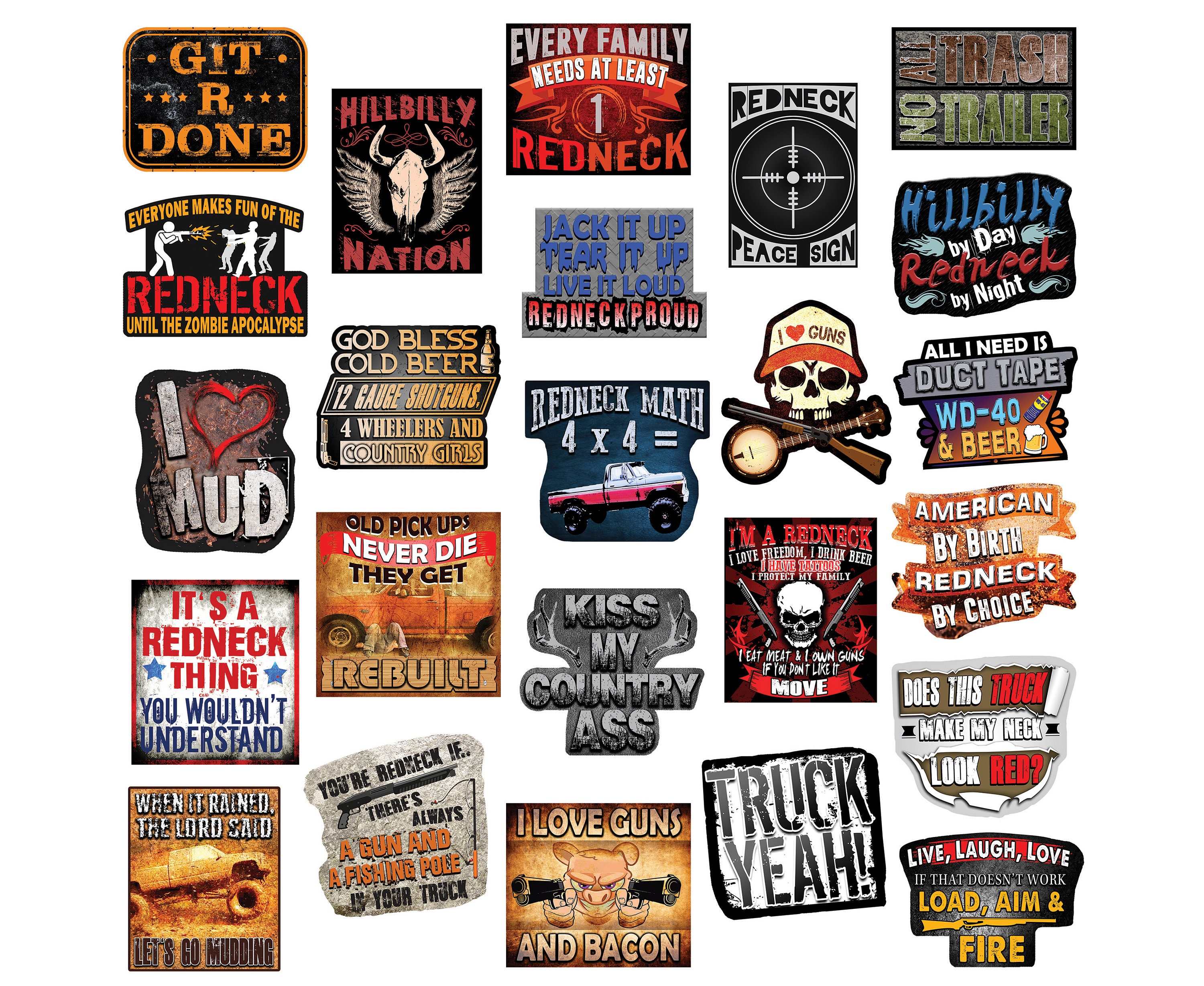 REDNECK LIFE STICKERS for Party Decoration – Waterproof Adhesive Vinyl ...