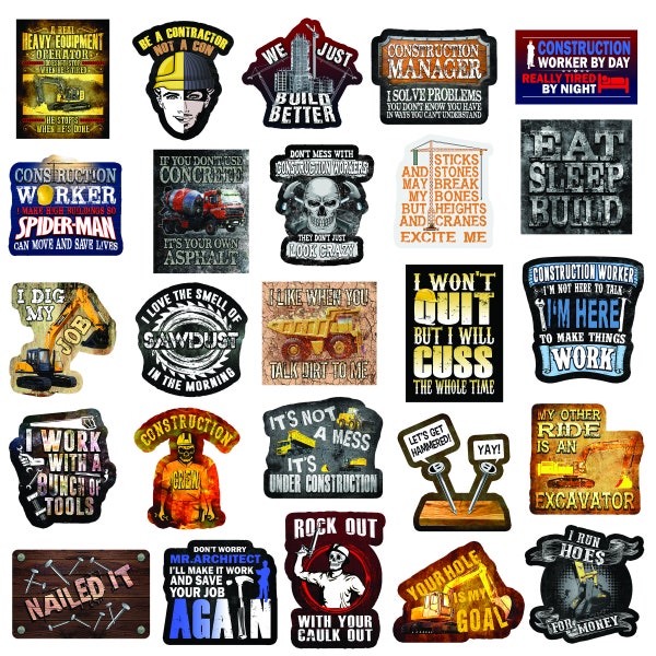 Funny Construction Stickers - Etsy