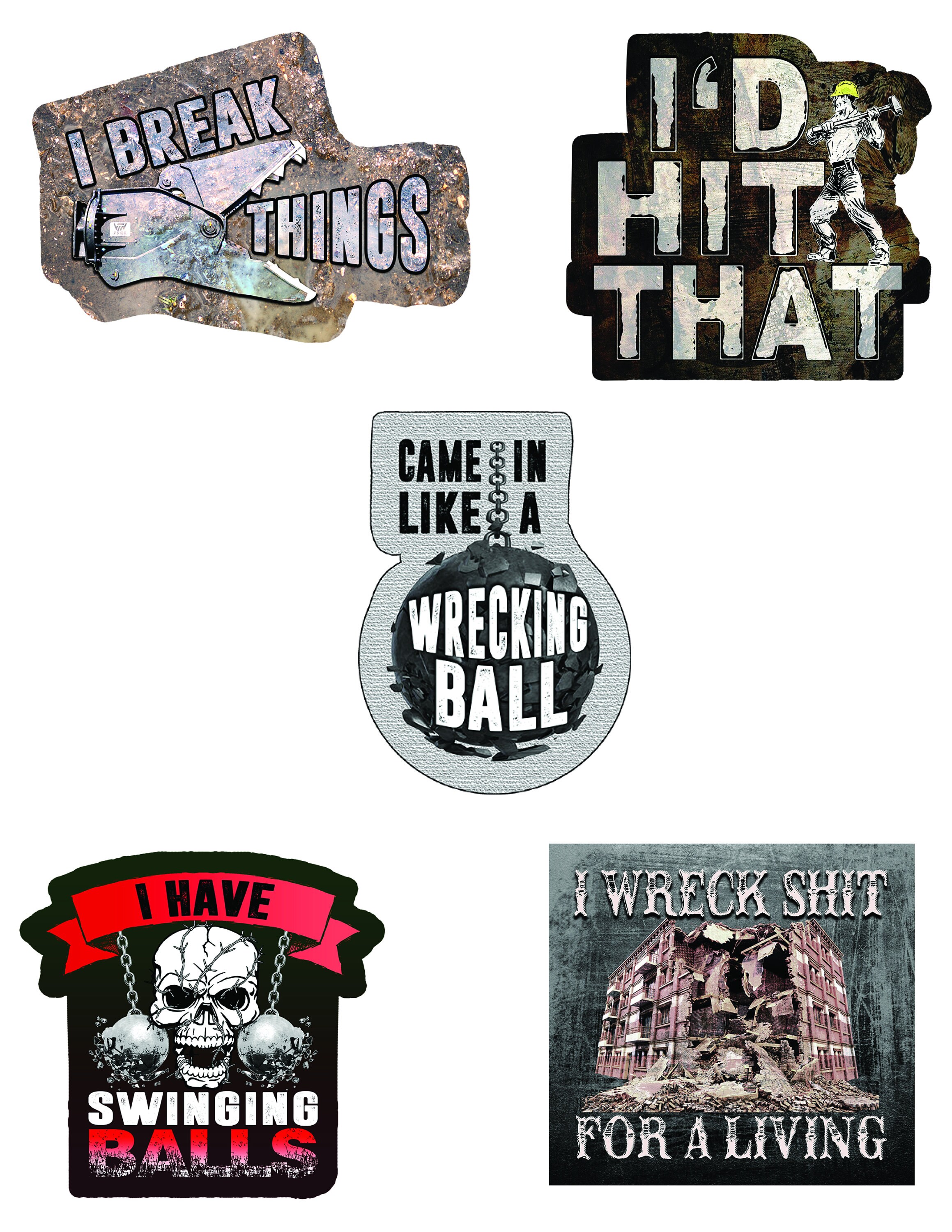 Demolition Stickers These Demo Stickers Include Excavators, Dump Trucks ...