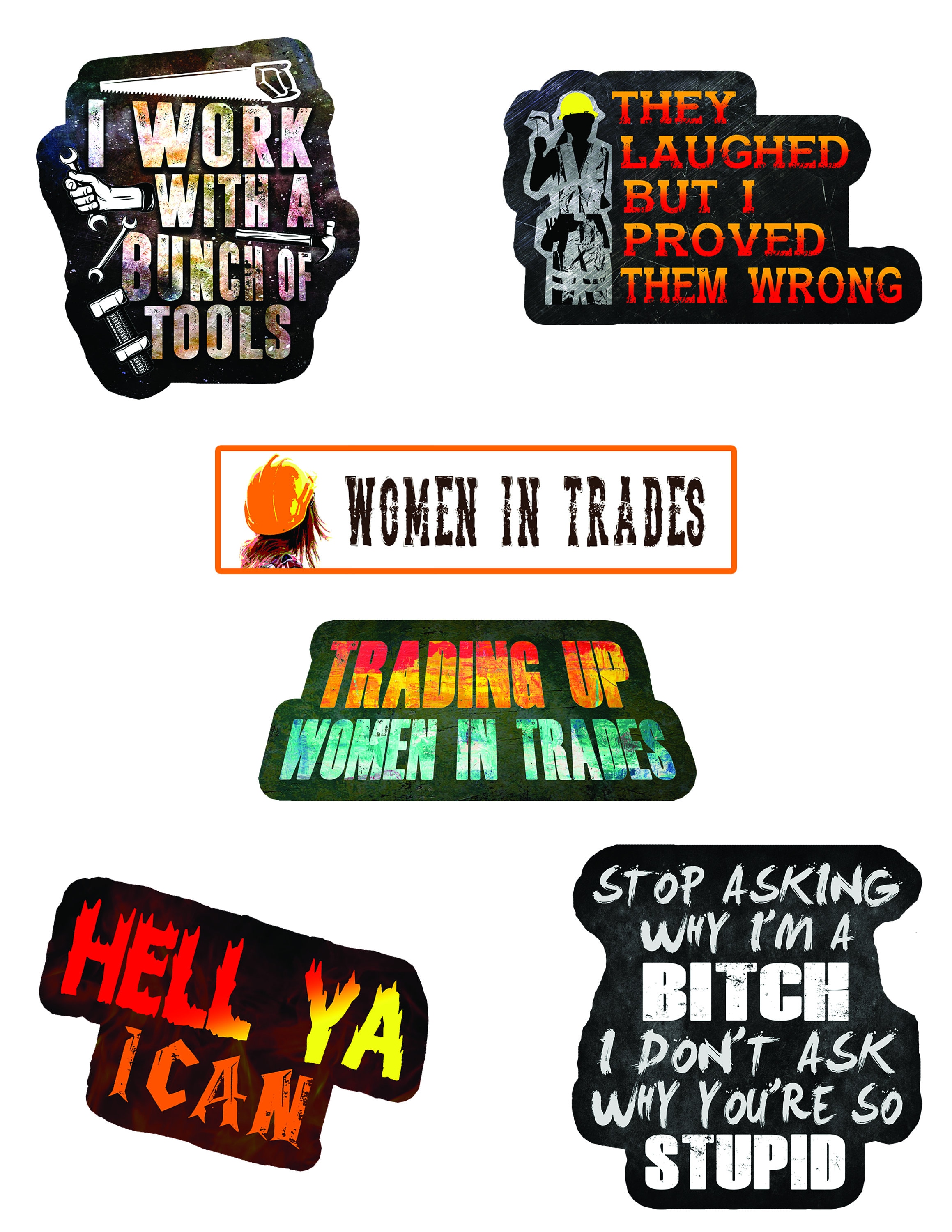 Women in Trades Stickers - Stickers for Women in Construction. Tool ...