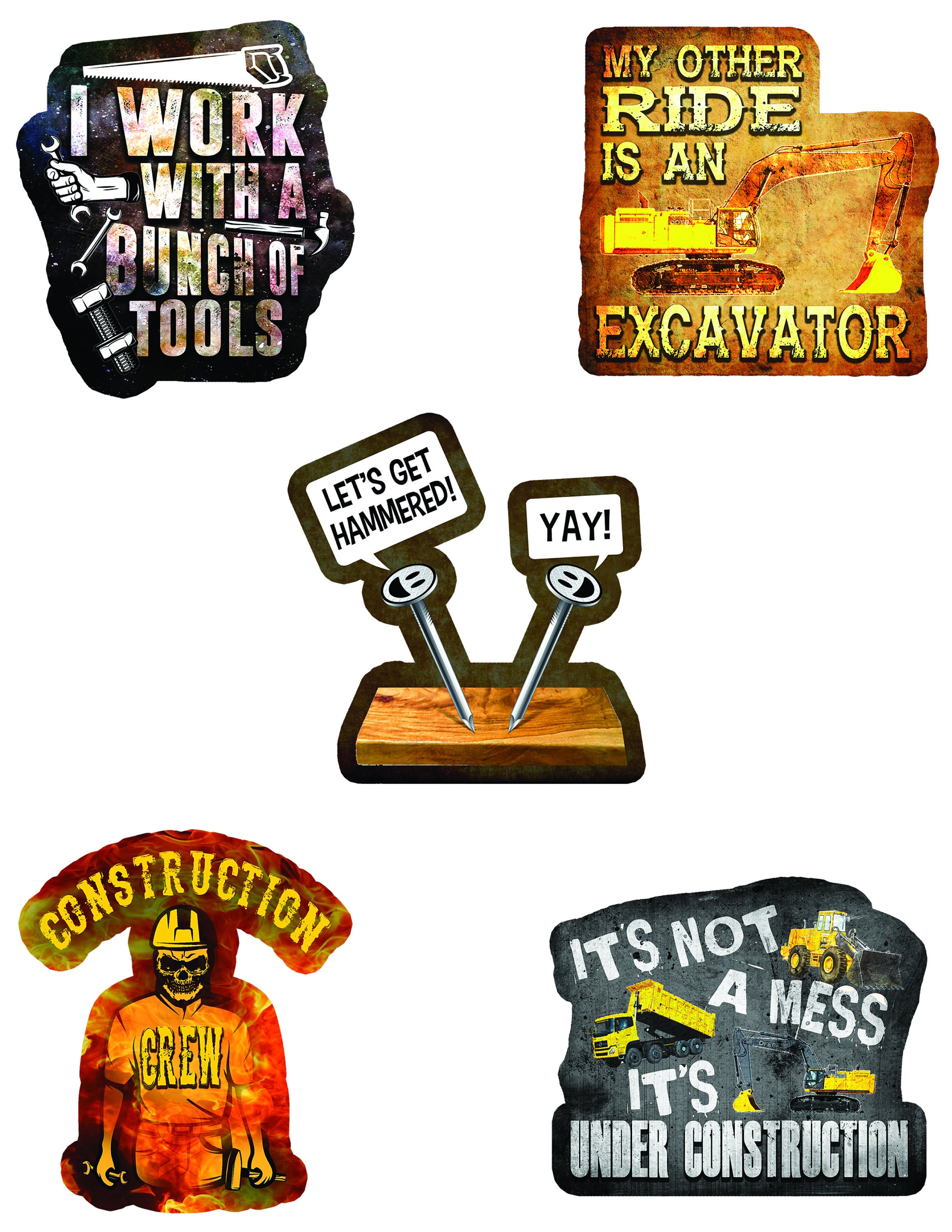 Construction Stickers These Construction Hard Hat Stickers Include ...