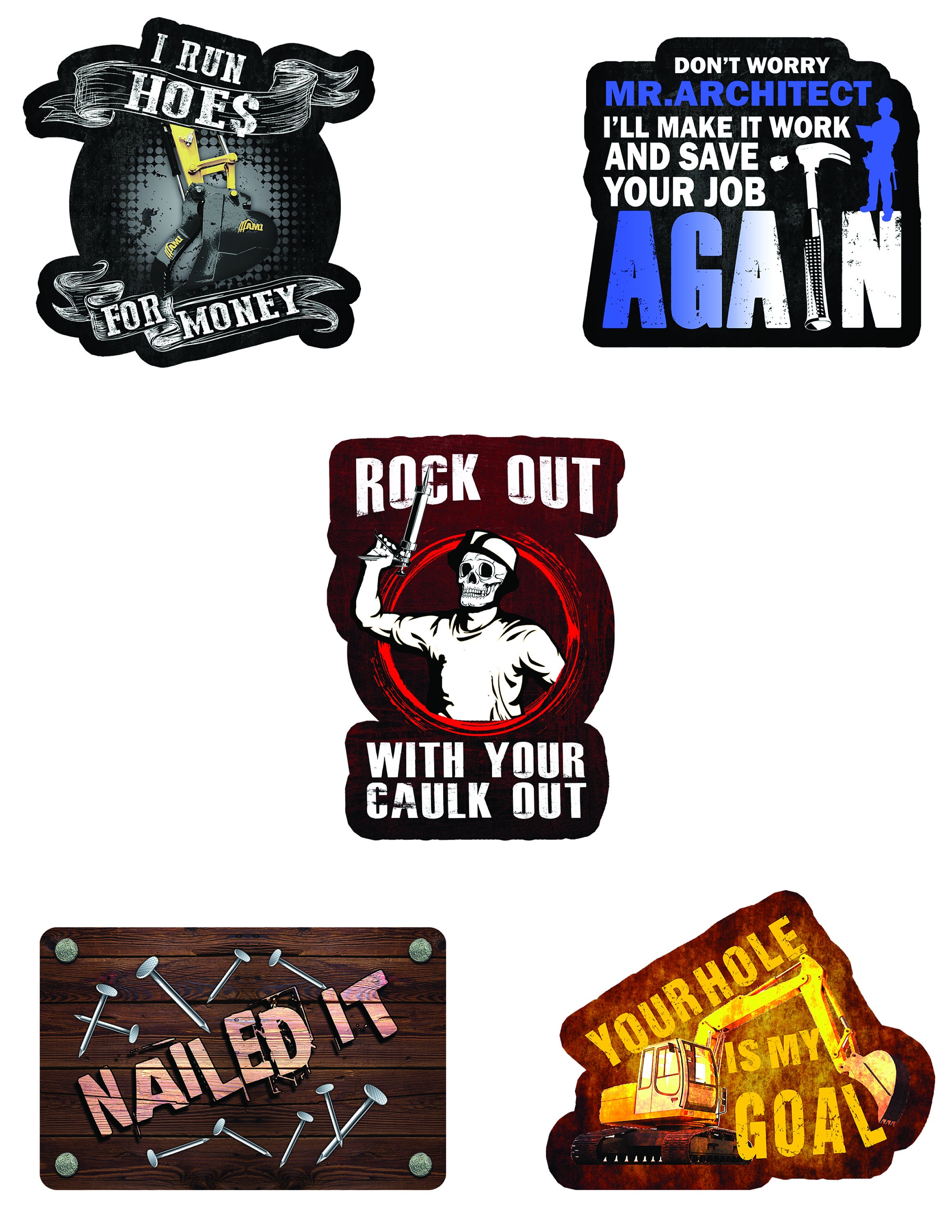 Construction Stickers These Construction Hard Hat Stickers Include ...