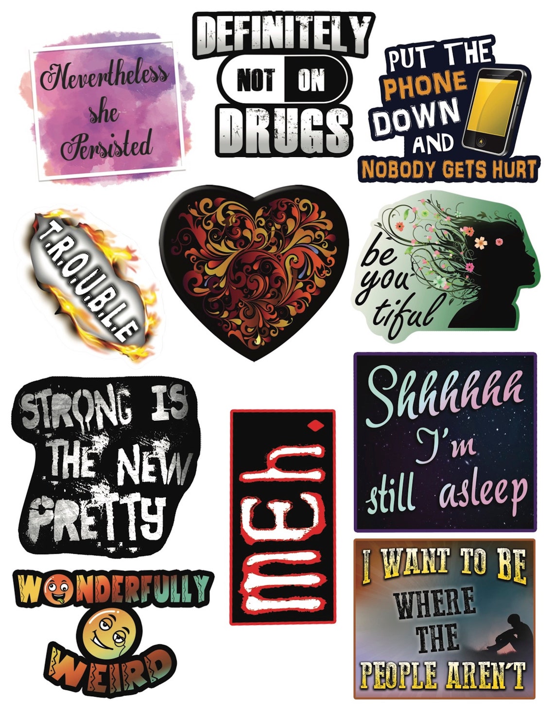 Buy Stickers for Teens. Sticker Pack of Trendy Teen Stickers. Cute ...